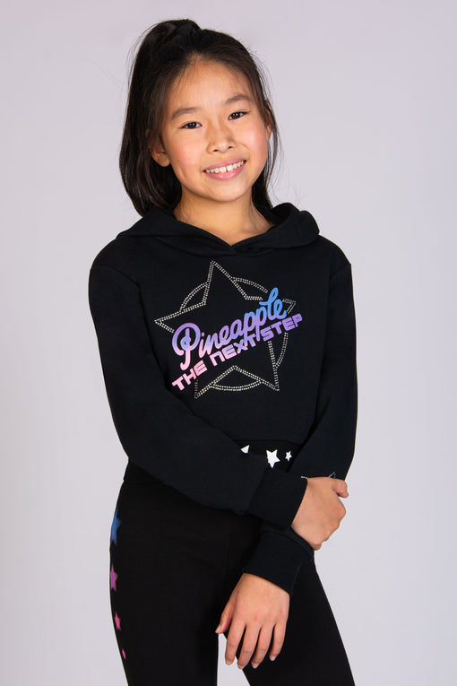 Girls' The Next Step Logo Crop Hoodie in Black | TNS x Pineapple